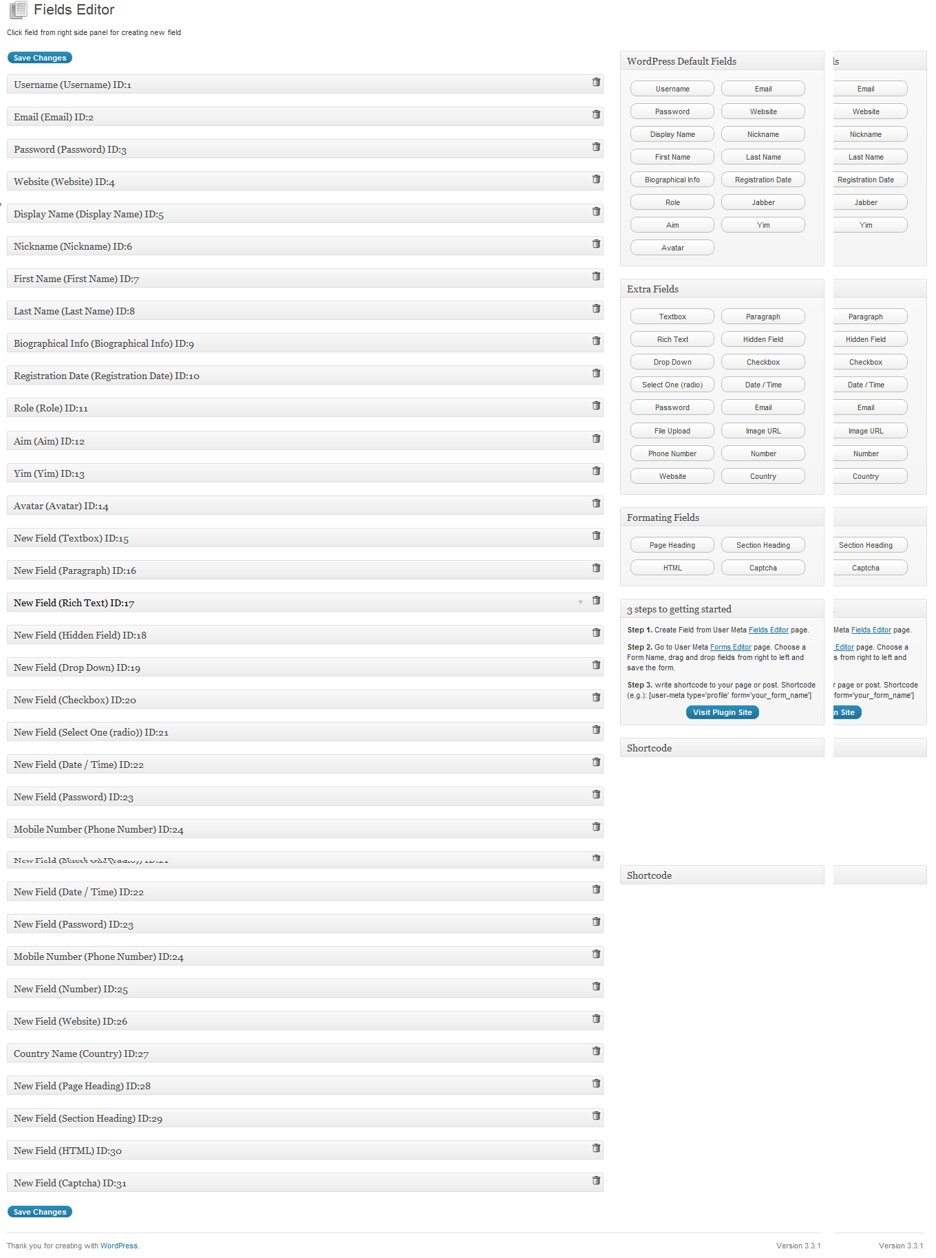 field editor | User Meta Pro - User Management Plugin