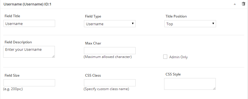 username | User Meta Pro - User Management Plugin