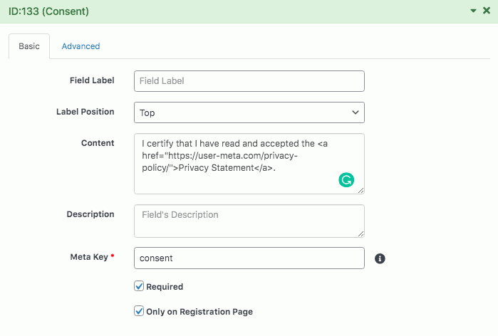 Consent - User Meta Pro | User Management Plugin